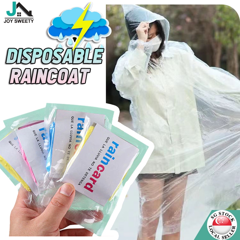 🇸🇬Disposable Card Raincoat Lightweight/Adult Portable Rain Coats ...