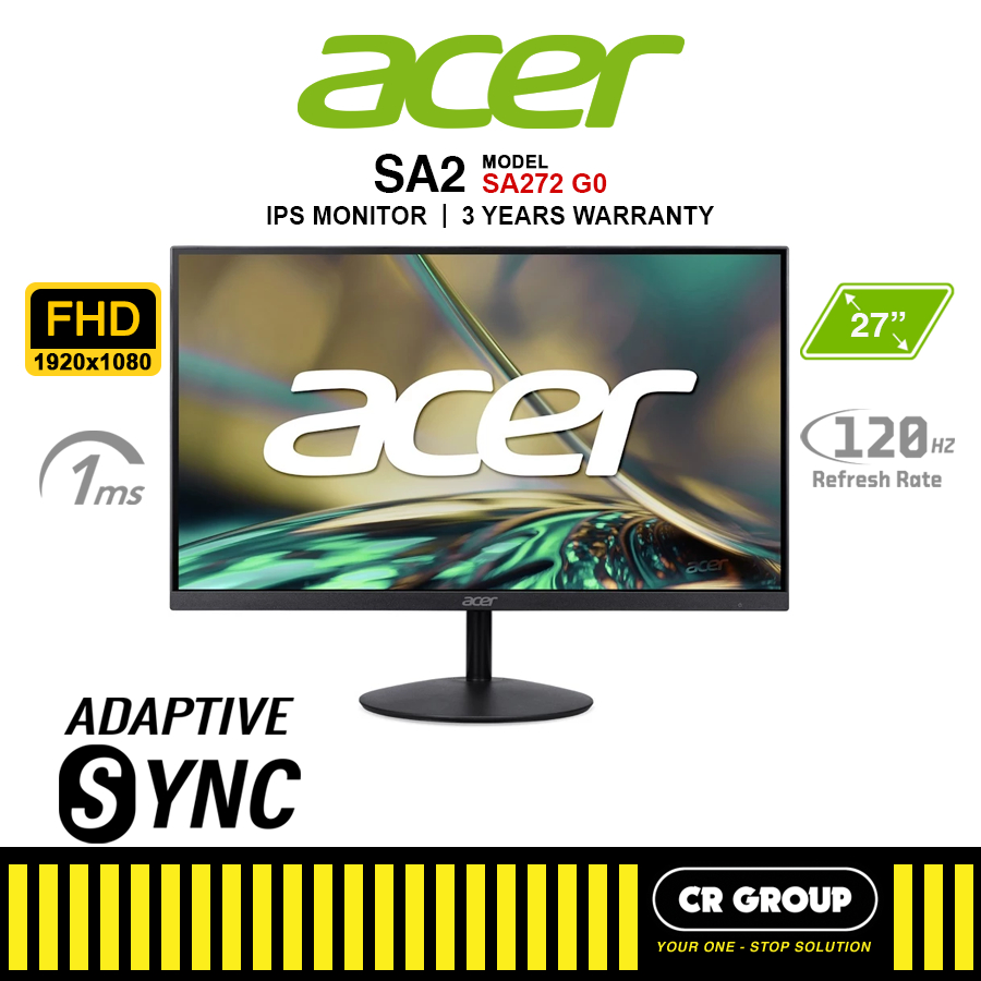 Acer SA272 G0 - 27-inch Full HD IPS Ultra Slim Monitor (3Yrs Warranty ...