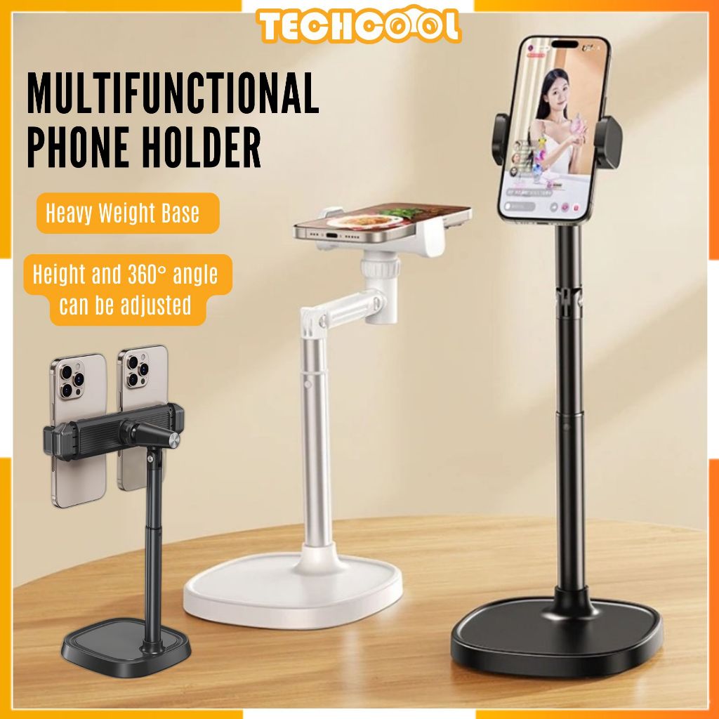 Telescopic Phone Holder Stand Rotating Overhead Adjustable Desktop ...