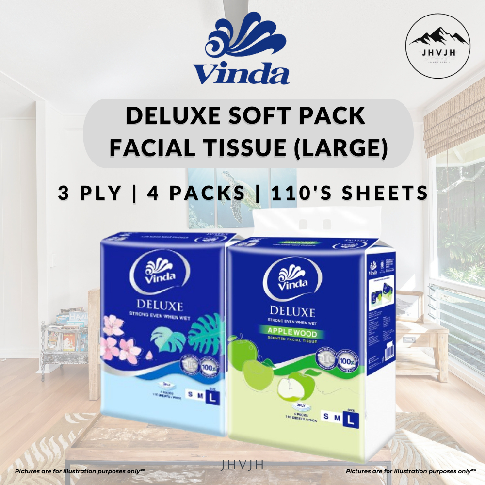 VINDA DELUXE FACIAL TISSUE PAPER // APPLEWOOD SCENTED // PREMIUM 3 PLY ...