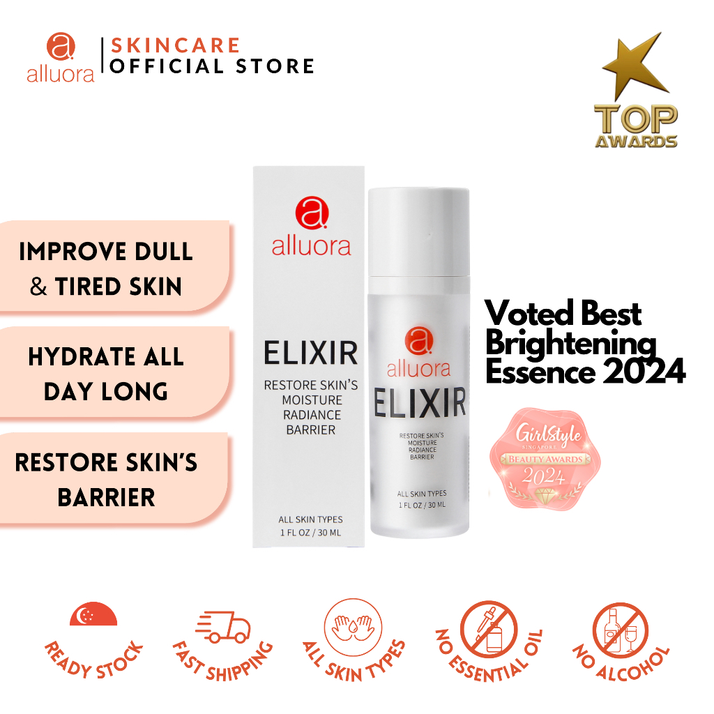 Alluora ELIXIR Essence (30ml) Improve Dull & Tired Skin, Hydrate All Day Long, Restore Skin’s ...