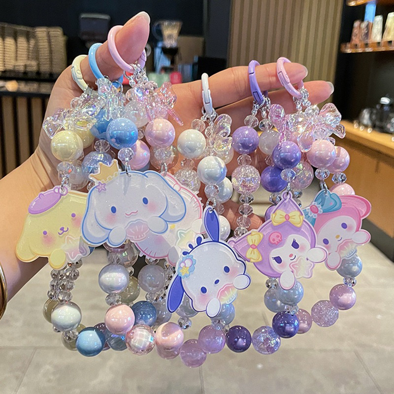 Elegant Cute Sanrio Handphone Charm Accessories Beaded Phone Charm ...