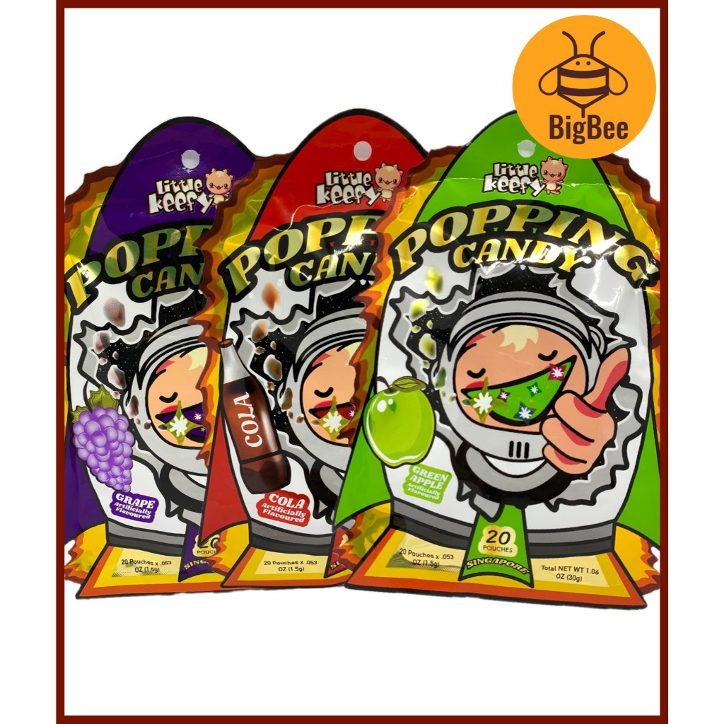 Little Keefy Popping Candy - 30g/pkt (1.5gx20's) Green Apple / Cola ...