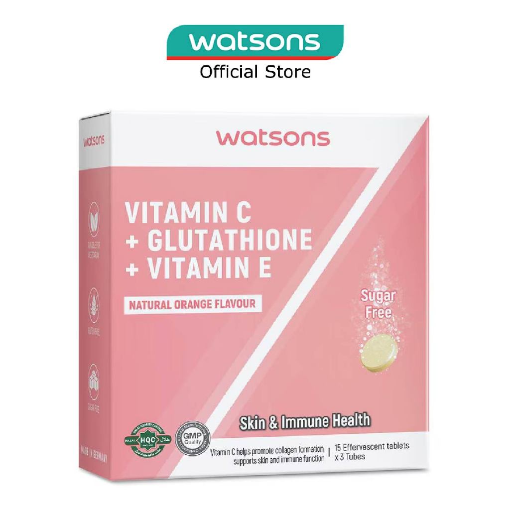WATSONS Vitamin C + Glutathione + Vitamin E Effervescent Tablet (Sugar ...