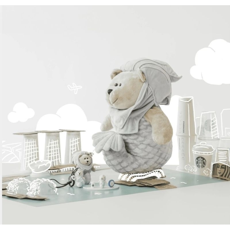 Starbucks Singapore Exclusive Giant Merlion Bearista (1) | Shopee Singapore