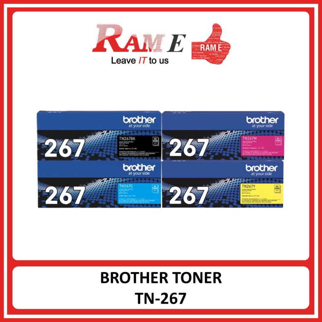 [ORIGINAL] Brother Toner TN-267 TN267 TN 267 Black Cyan Magenta Yellow ...