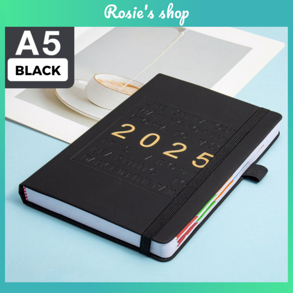 【Ready Stock】2025 Weekly & Monthly Planner A5 Notebook PU Leather Paper ...