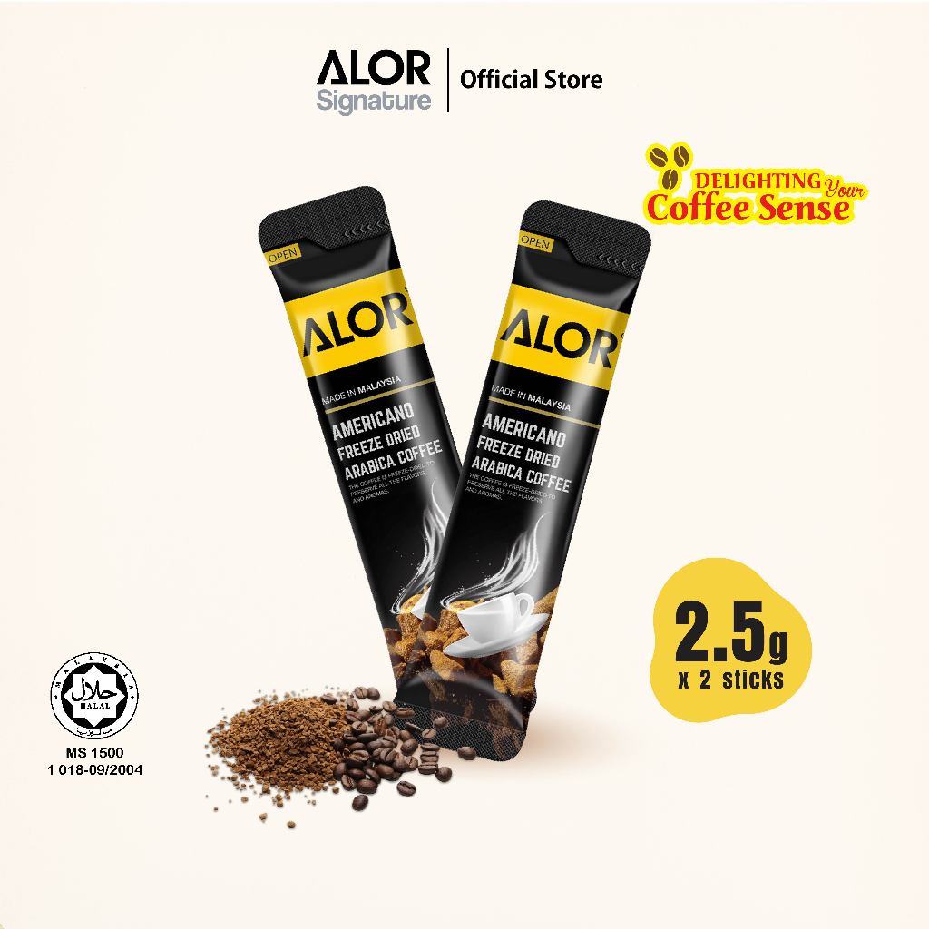 Alor Americano Freeze Dried Arabica Coffee (2.5g x 2) (Single-serving ...