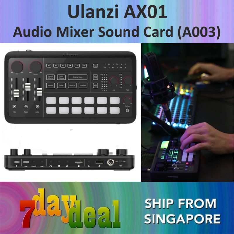 Ulanzi AX01 All-in-one Audio Mixer Sound Card with Individual Control (A003) | Shopee Singapore