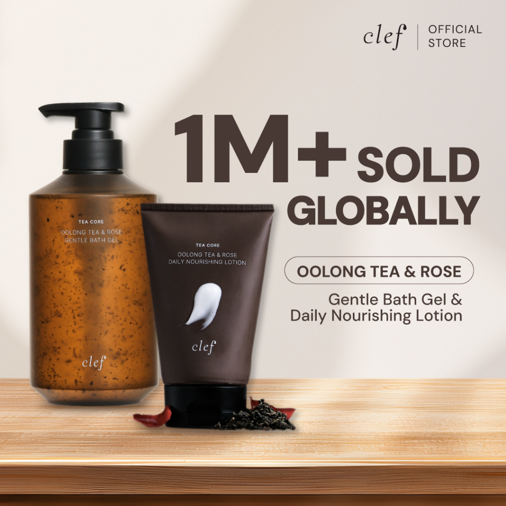 CLEF Tea Core Series | Oolong Tea & Rose | Gentle Bath Gel & Daily ...