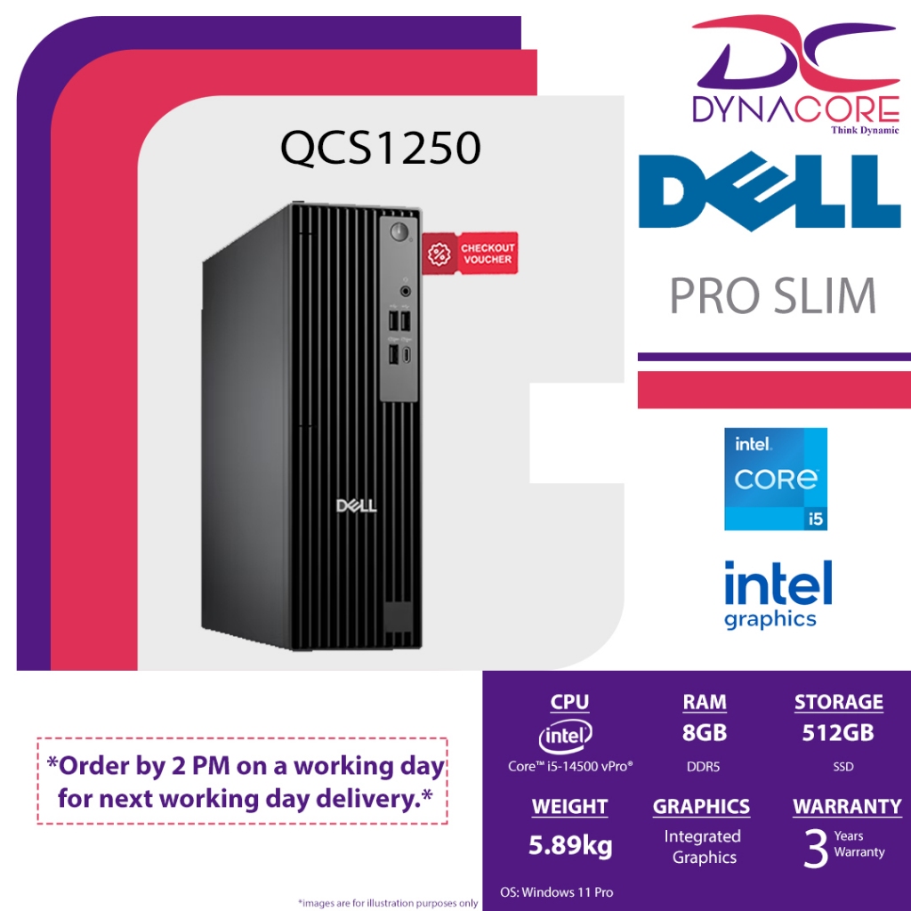 DELL PRO SLIM QCS1250 Business Desktop (Intel Core i5-14500 vPro®/8GB ...