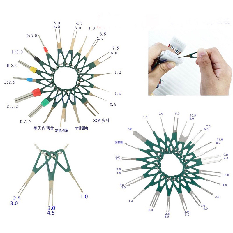 🌟41pcs🌟NEW extra thick car wire socket pin removal opener tool terminal ...