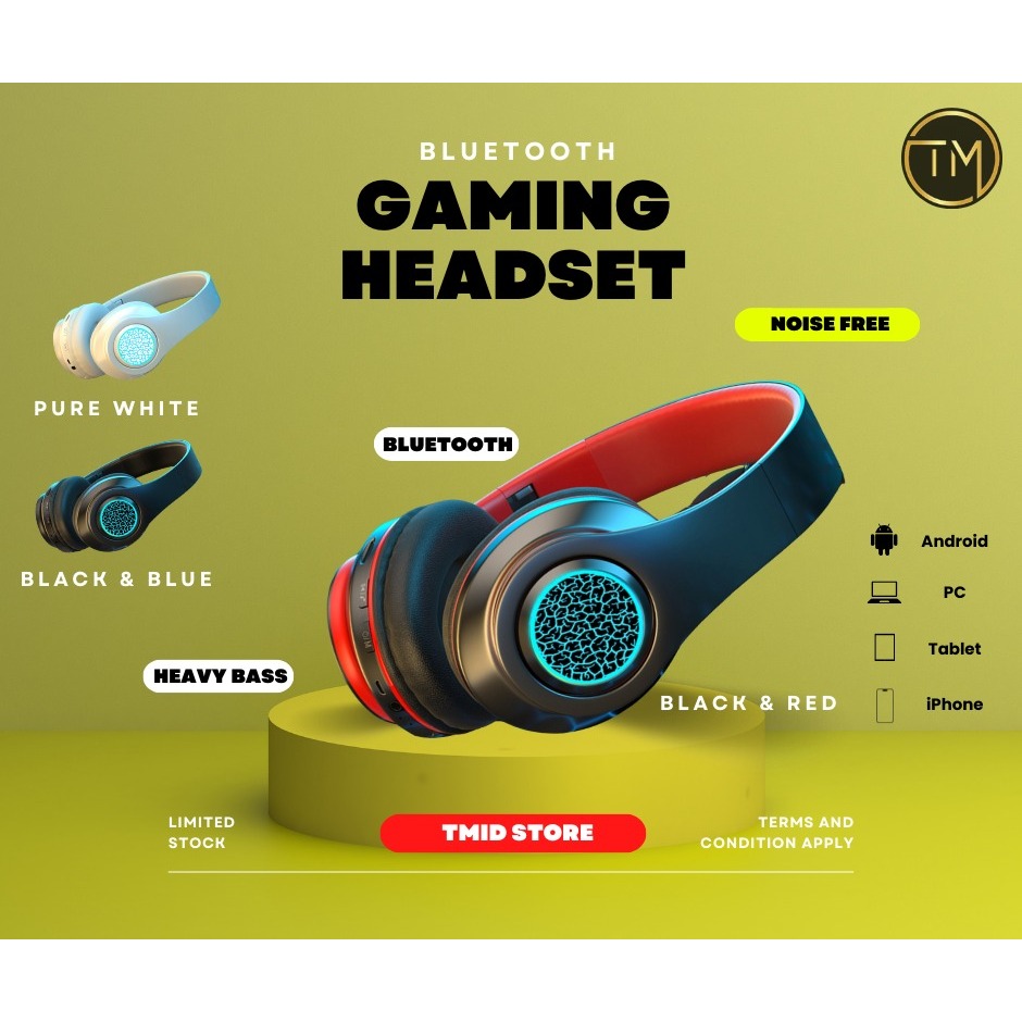 RGB Headphone | Home Office Gaming Wireless Bluetooth Headphone – High ...