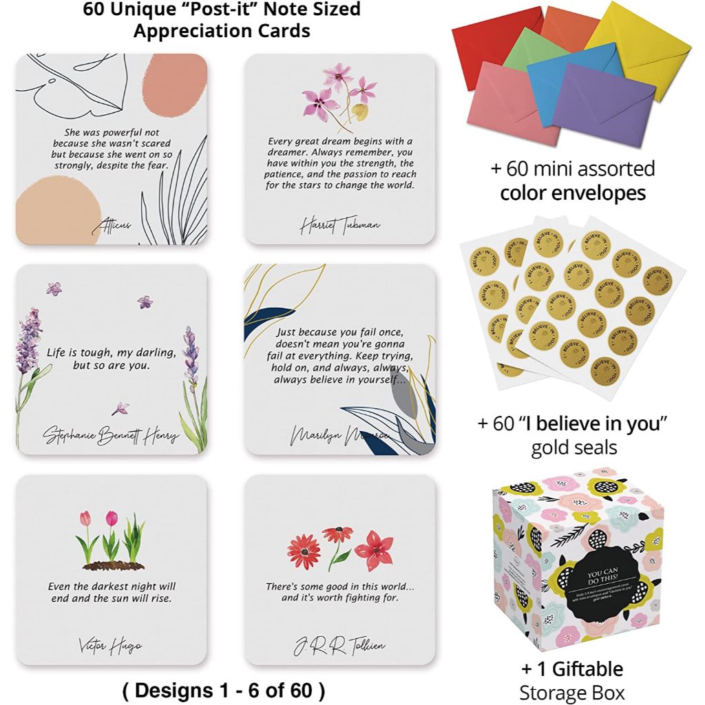 60 cards “Post-it” Note Size - Encouragement Cards With Envelopes and ...