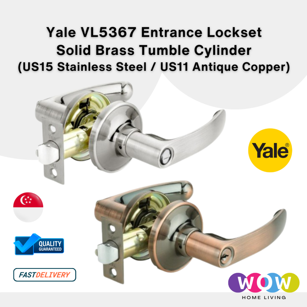 Yale VL5367 Entrance Lockset In ( US15 Stainless Steel / US11 Antique ...