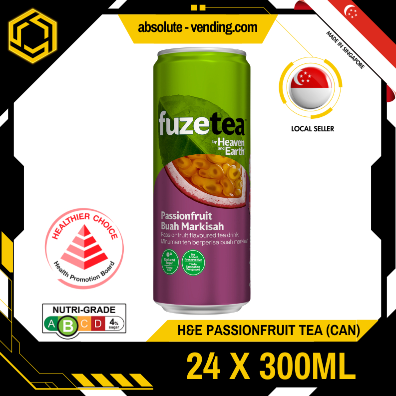 H&E Fuze Passionfruit 300ML X 24 (CAN) | Shopee Singapore