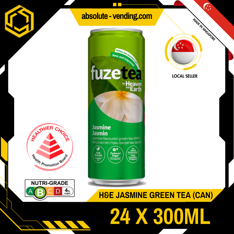 H&E Fuze Green Tea 300ML X 24 (CAN) | Shopee Singapore
