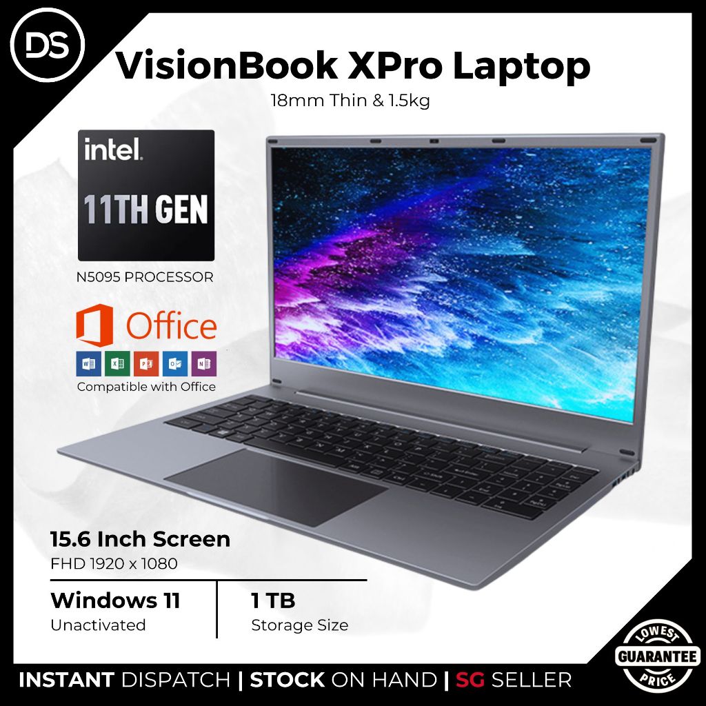 SG🛡️ VisionBook XPro New 2024 15.6 inch Ultra Light Laptop Notebook ...