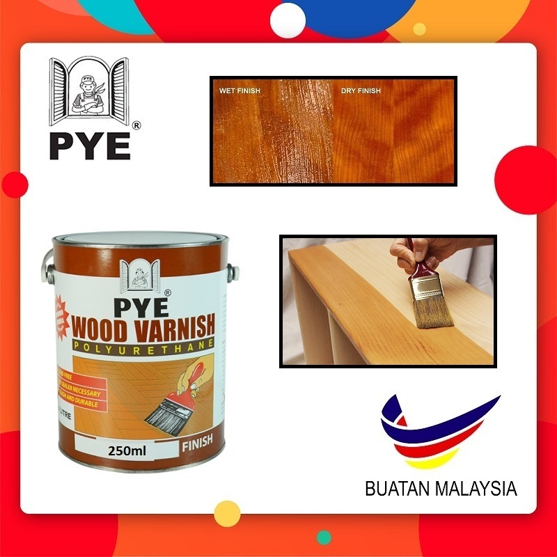 PYE Wood Varnish Parquet Varnish Transparent Gloss finish 250 ML ...