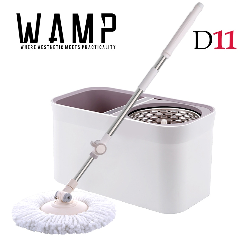 WAMP D11 Magic Spin Mop Stainless Steel Quality Handle Mops Bucket Home ...