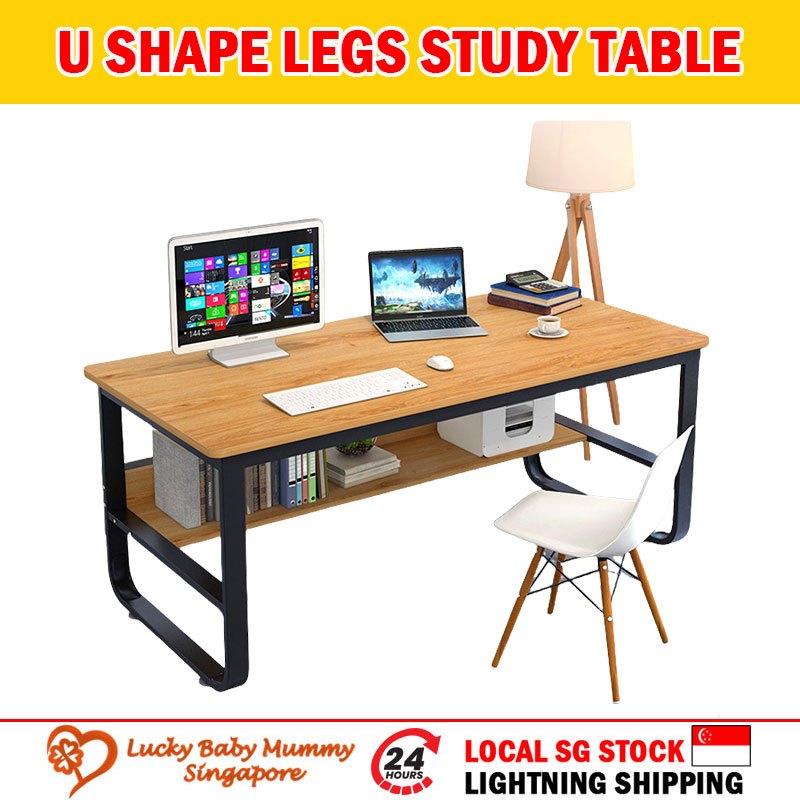 【U Frame Computer Table】Study Table / Computer Desk with Shelf Multiple ...