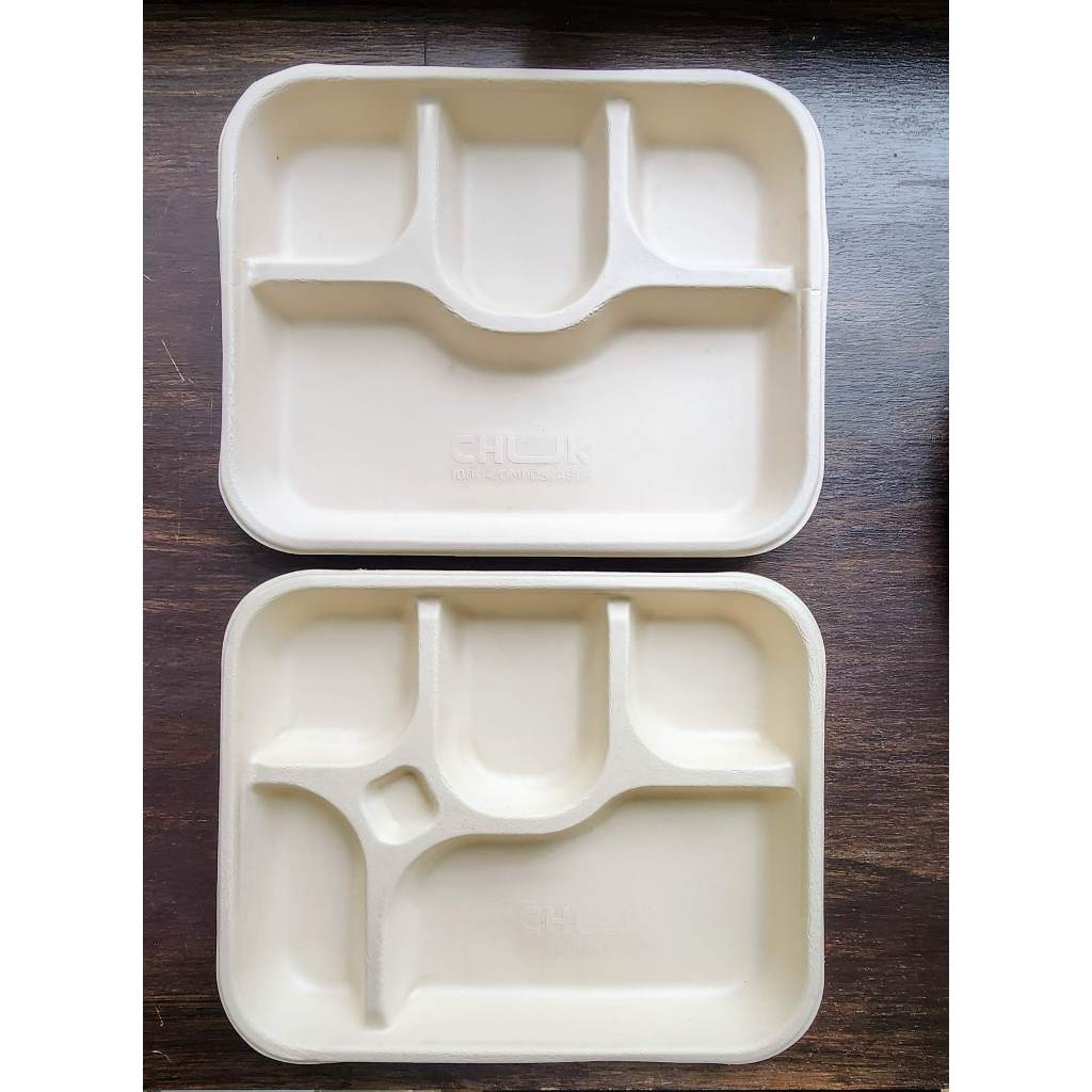5 and 4 COMPARTMENT PLATES (12 inch) - BROWN (Disposable, Biodegradable ...