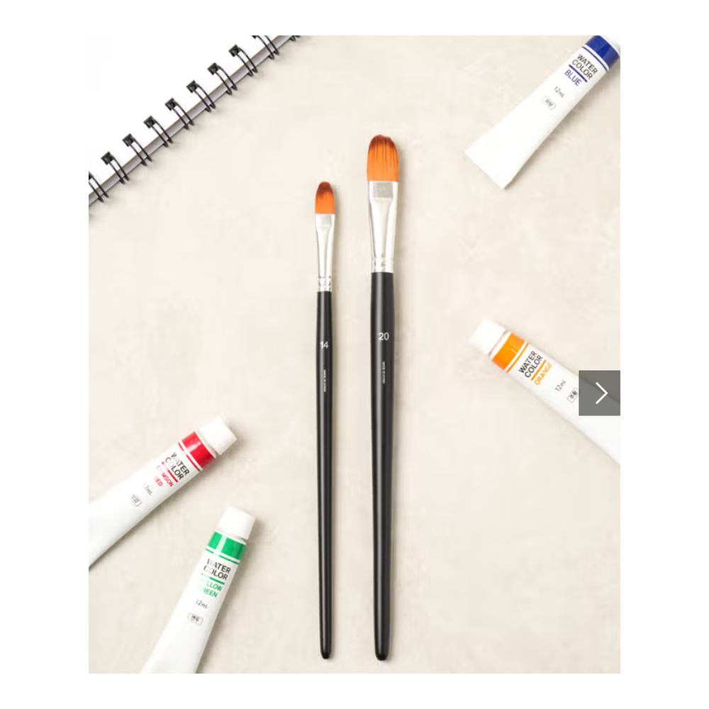 Daiso Korea 2 Pc Paint Brushes Set, Craft Artist Painting Activity ...