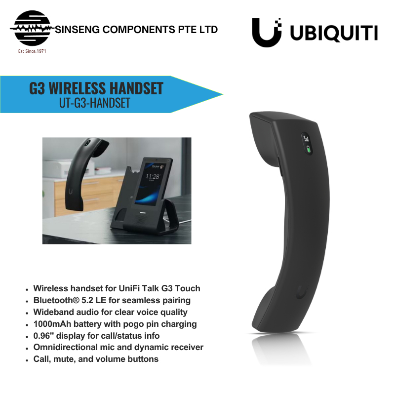Ubiquiti Unifi UT-G3-Handset G3 UniFi Talk VoIP Phone Wireless Handset ...