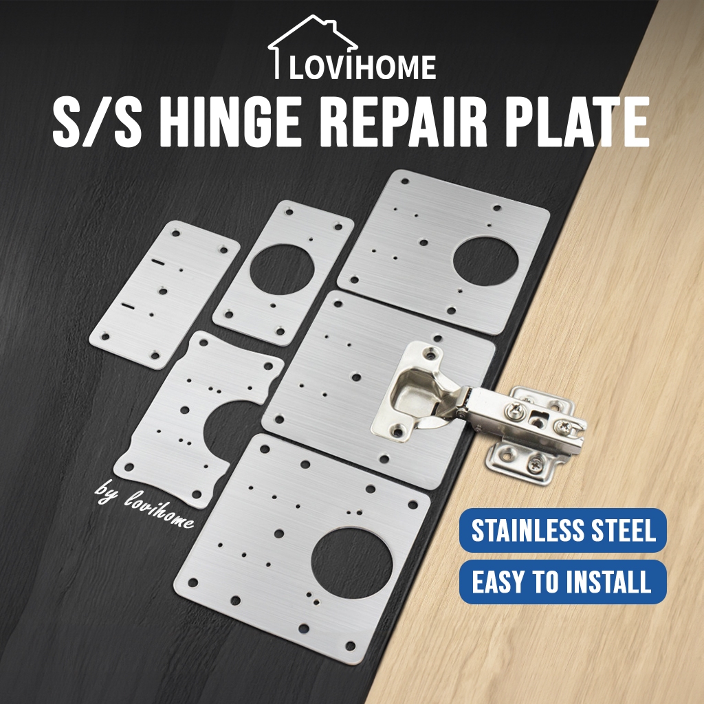 SG Stainless Steel Cabinet Door Hinge Repair Plate with Screws For ...
