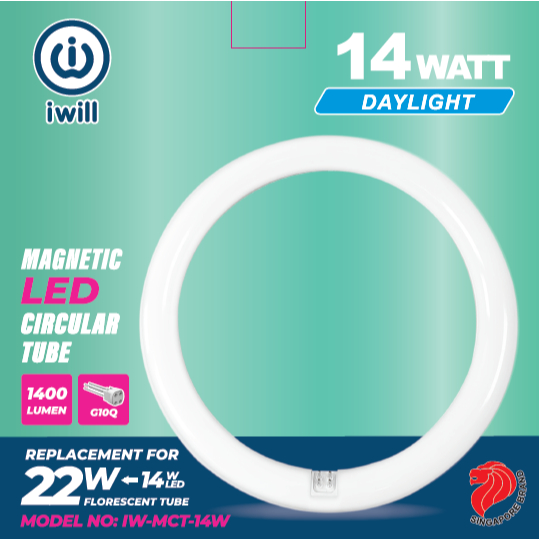 IWILL Magnetic LED Circular Tube (3 Standard Different Sizes - Cool Day ...