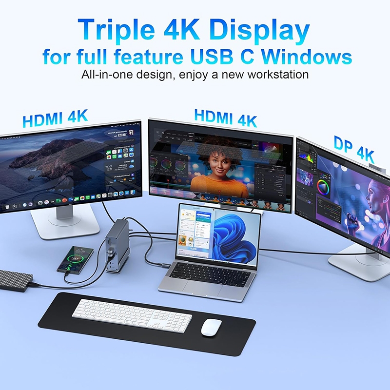 🔥SG🔥 15-in-1 USB C Docking Station with Dual HDMI 4K/60Hz DP 1000M ...