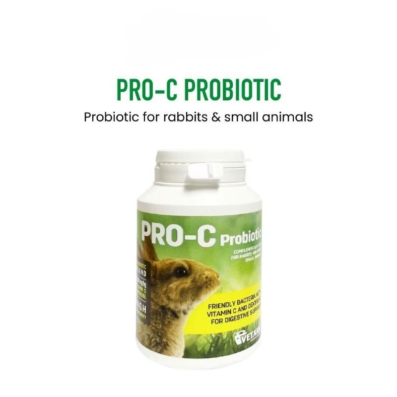 VETARK PRO-C PROBIOTIC POWDER 100g FOR RABBIT & SMALL ANIMALS | Shopee ...