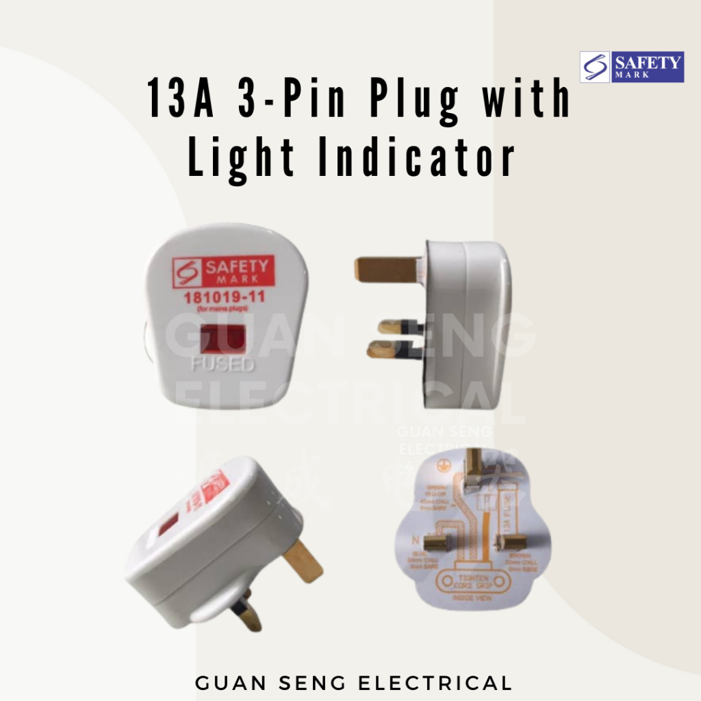 Britz 13A & 15A 3 Pin Plug with Fuse - Singapore Safety Mark | Guan ...