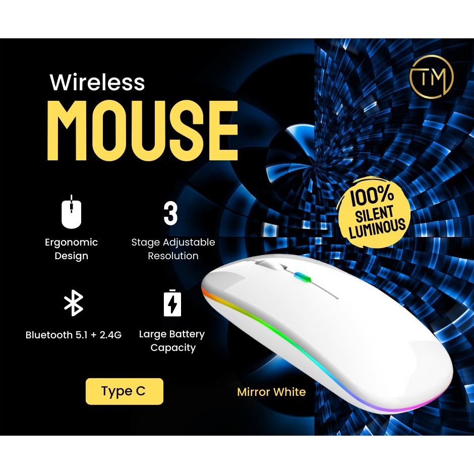RGB Bluetooth Wireless Mouse | Computer PC Laptop Mouse | Shopee Singapore