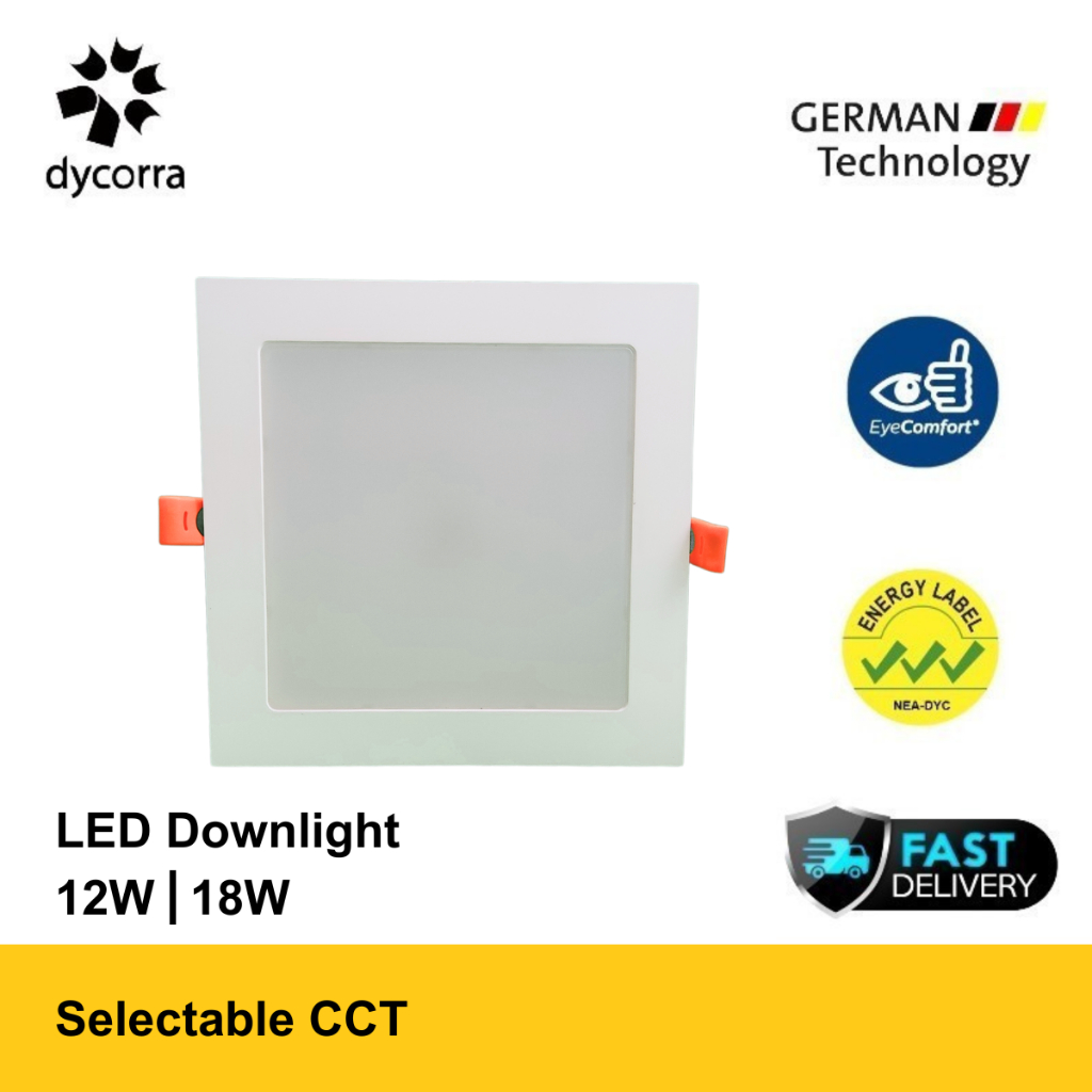 Dycorra LED Square Panel Light Downlight Day Warm Cool Selectable CCT ...