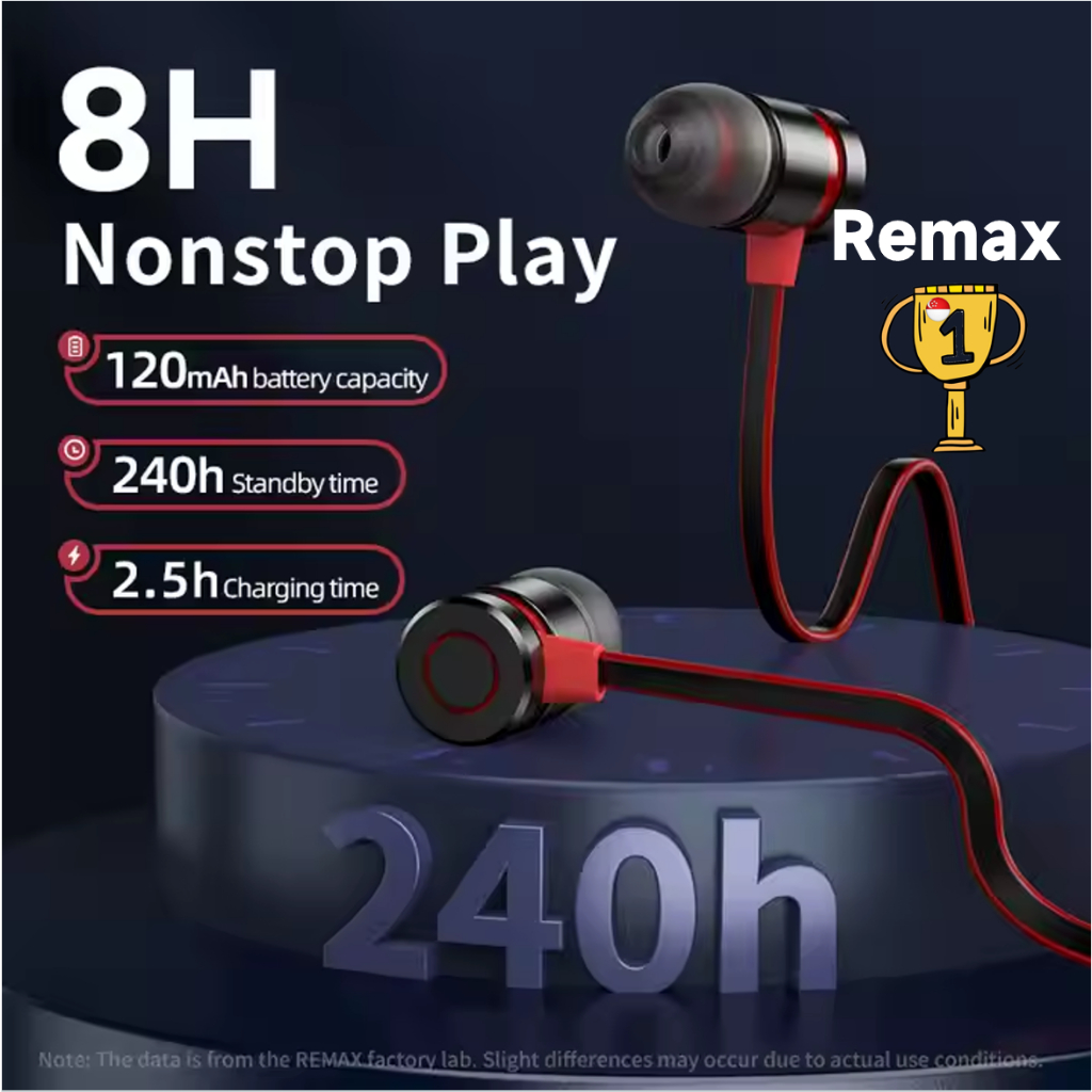 SG Remax RB-S12 Hifi Bluetooth Earphone Wireless Neckband Earphones ...