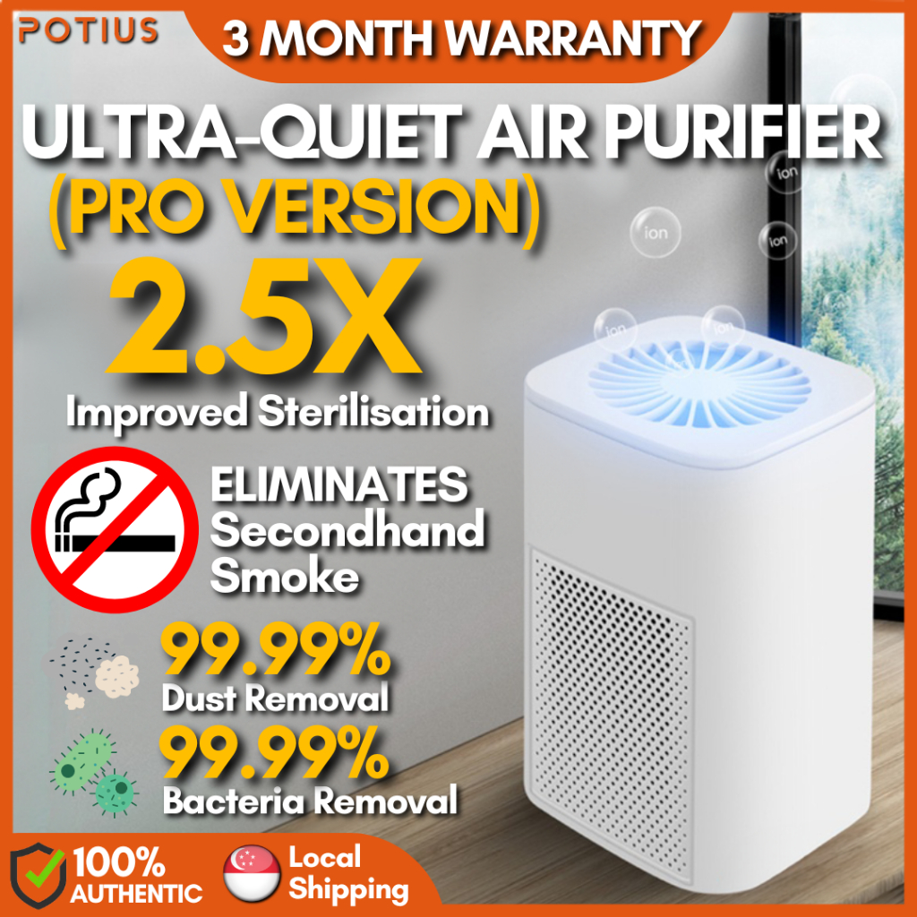🇸🇬【𝗣𝗥𝗢 𝗩𝗘𝗥𝗦𝗜𝗢𝗡】Ultra Quiet Portable USB Air Purifier: Clears Dust ...