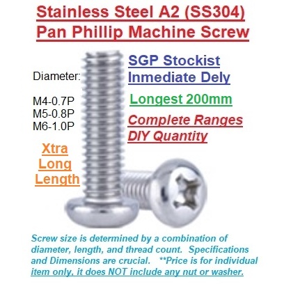 Complete Range Pan Phillip/Cross Head Machine Screw - M4,M5,M6 ...