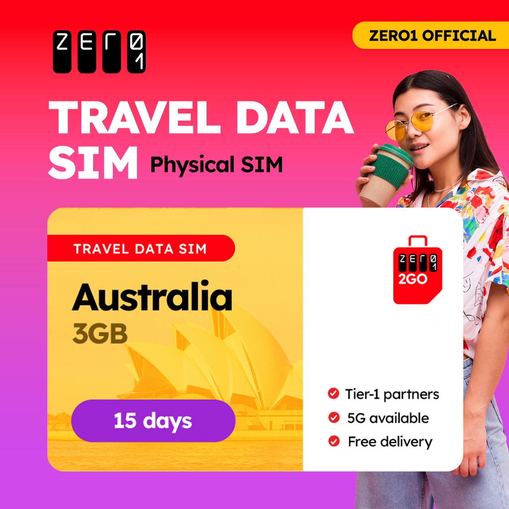 Australia SIM Card 15 days 3GB Data | 4G/5G | Zero1 2GO full speed ...