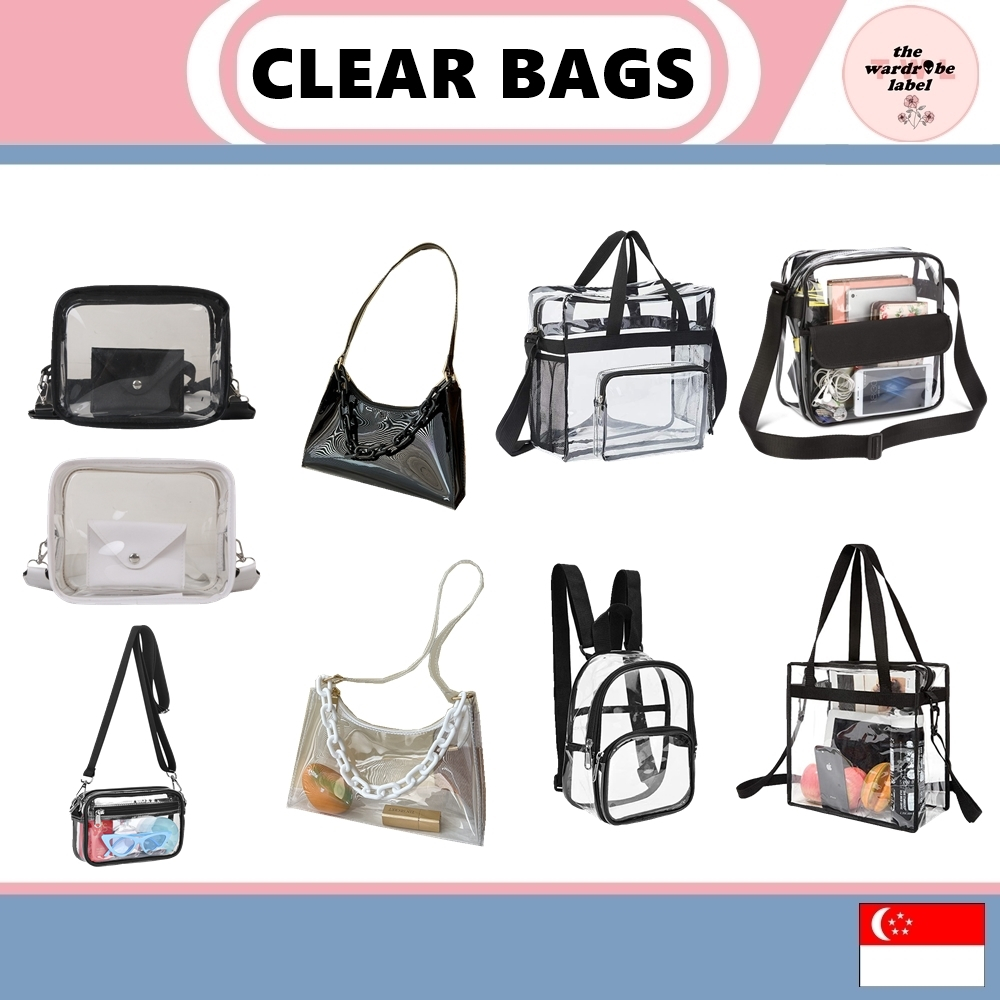 [SG SELLER - TWL] Transparent Clear Sling Bag Rectangle Crossbody ...