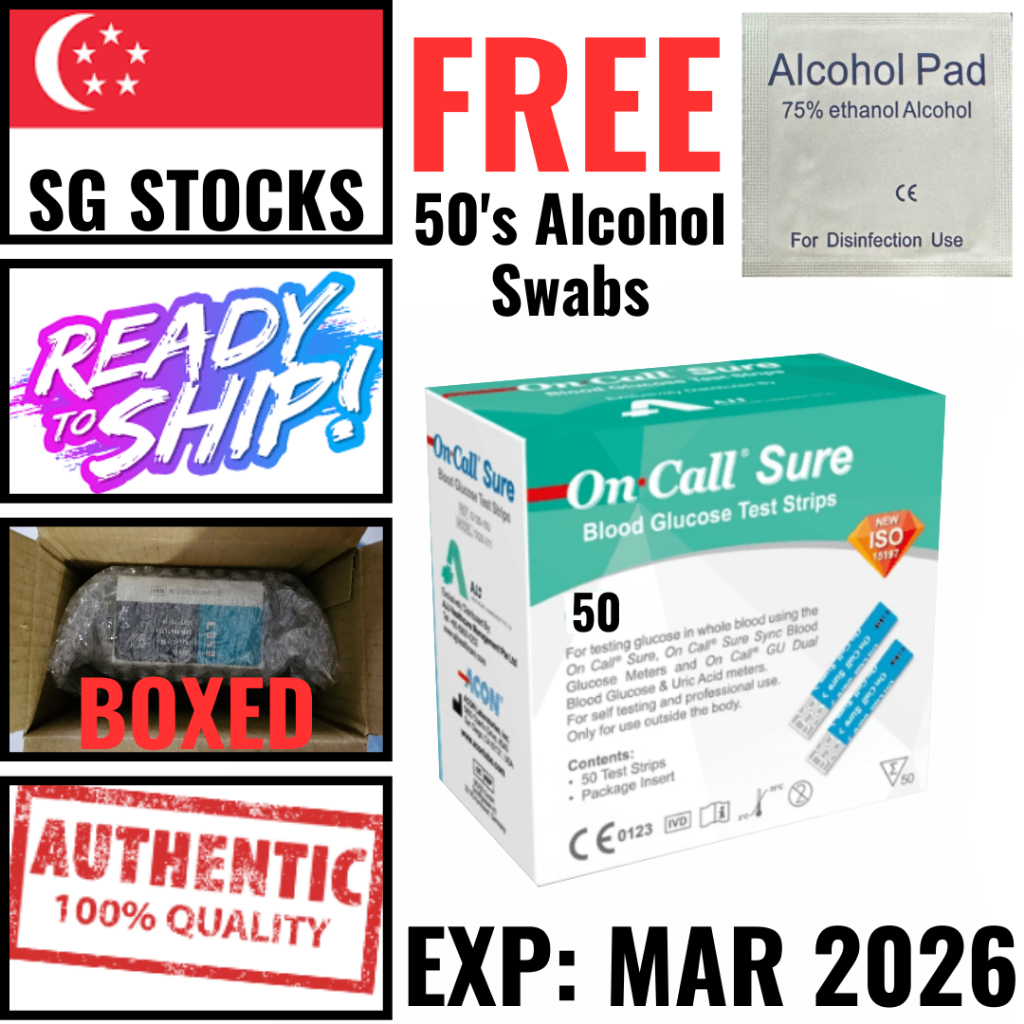 On Call Sure Test Strips Blood Glucose | Accu Chek Freestyle Contour ...