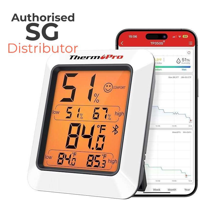 ThermoPro TP-350 Digital Bluetooth Hygrometer With 2 Year Data Export ...