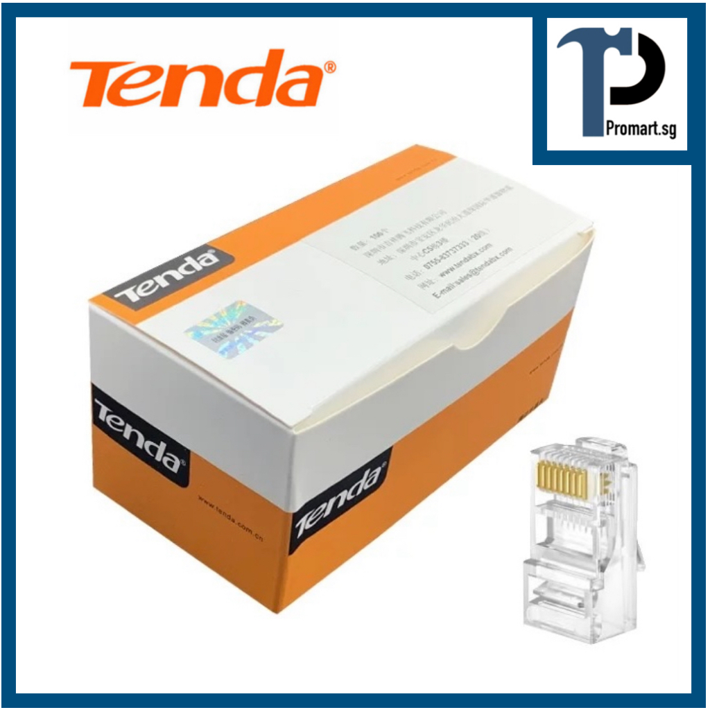 Tenda Cat 5 RJ45 Modular Plug Connectors ( 100 pcs / PKT ) | Shopee ...