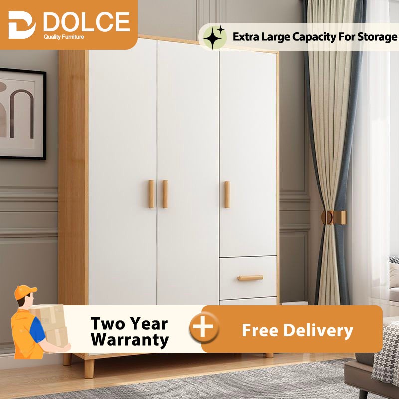 🇸🇬Solid Wood Wardrobe Storage Cabinet 2/3/4/5 Doors Wardrobe with ...