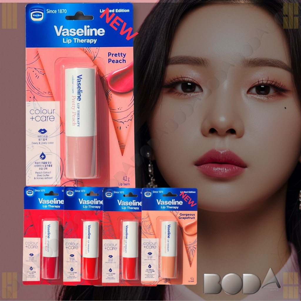 VASELINE Lip Therapy Color & Care 4.2g Kissing Red, Blushing Coral ...