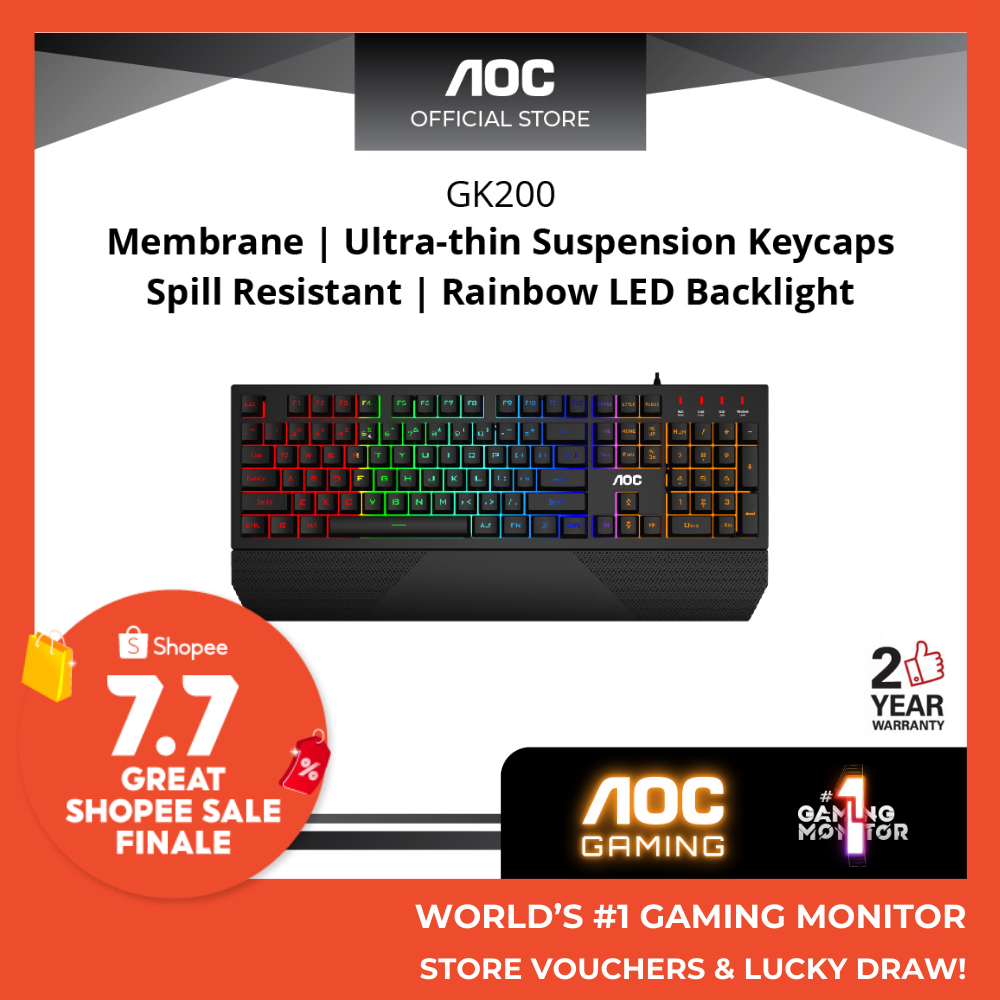 AOC GK200 RGB Membrane Gaming Keyboard | Shopee Singapore
