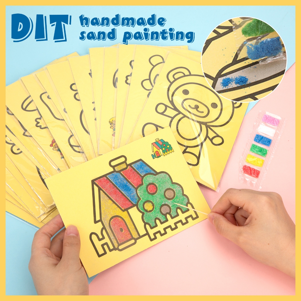 ⭐SG Stock⭐Kids DIY Color Sand Painting Educational Montessori Art ...