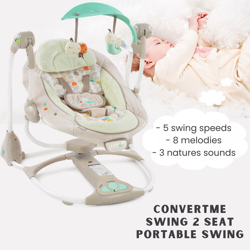 Ingenuity Convertme Swing 2 Seat Electronic Baby Portable Swing ...