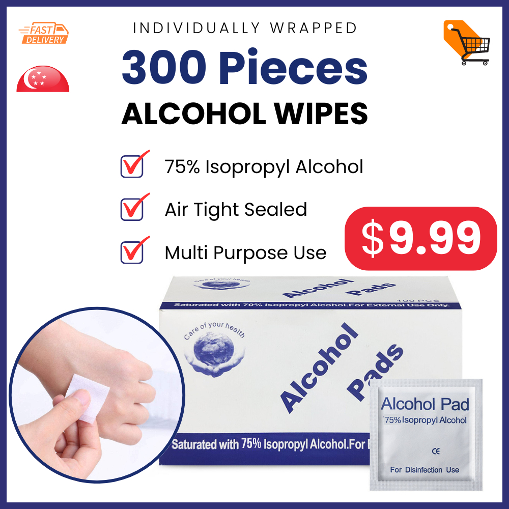 [300PC] Disposable Alcohol Wet Wipe | Disinfection Disinfectant Prep ...