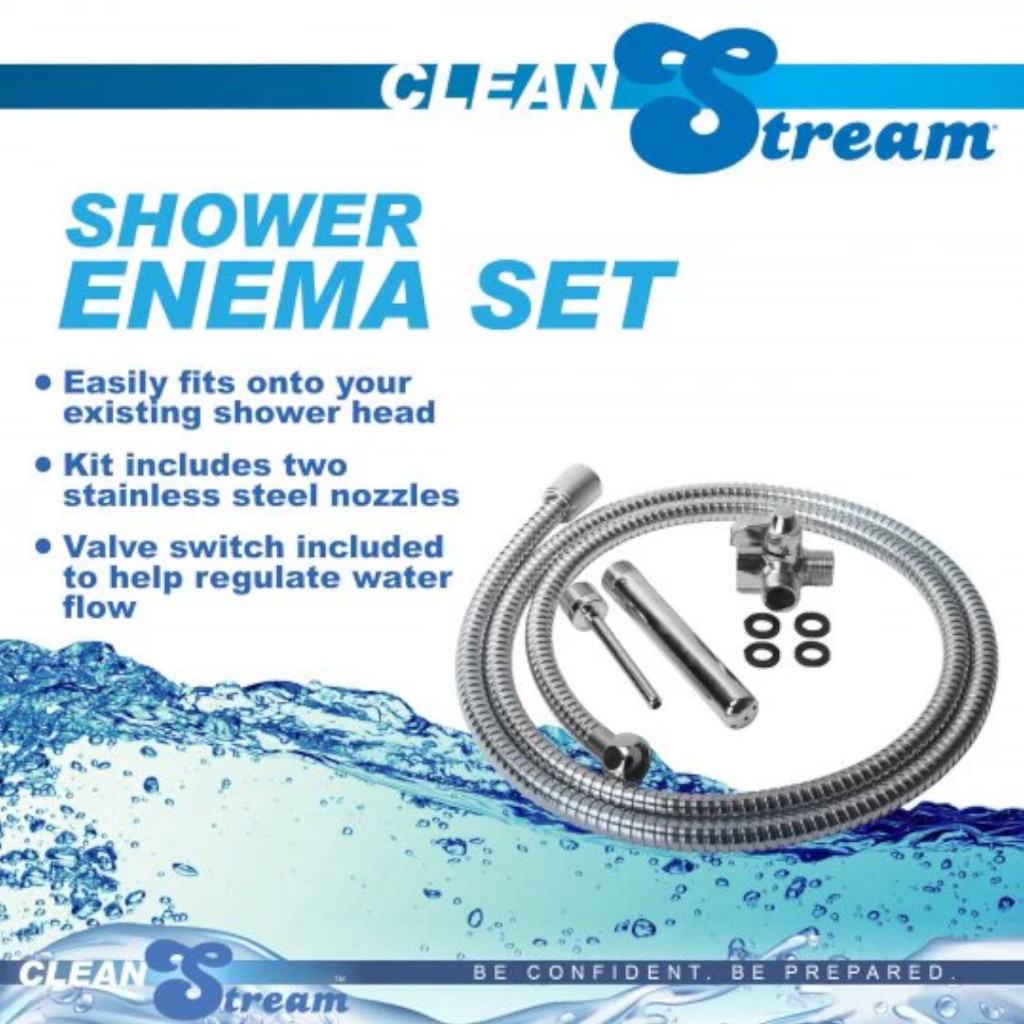 CleanStream Metal Shower Enema With Two Nozzles And Valve System Set ...